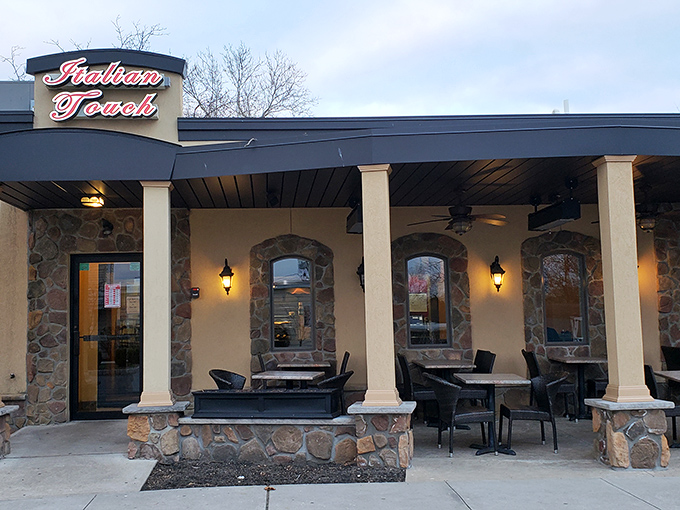 Italian Touch Restaurant serves up comfort with a Mediterranean accent, its stone facade and outdoor seating promising carbs worth every calorie.