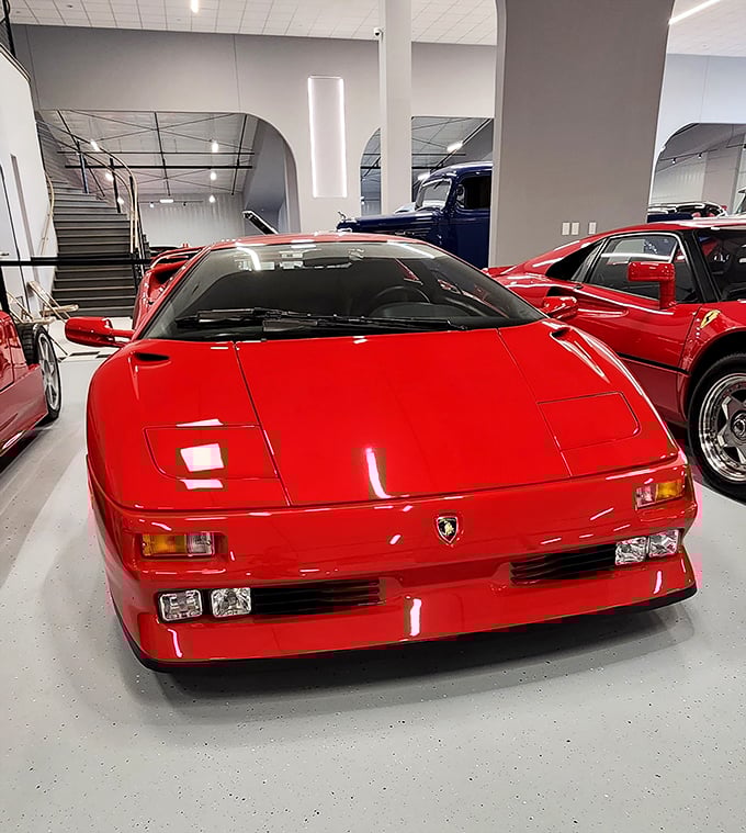 This classic Lamborghini exemplifies the 1980s Italian approach to car design: make it red, make it angular, make it look like it's doing 100mph standing still.