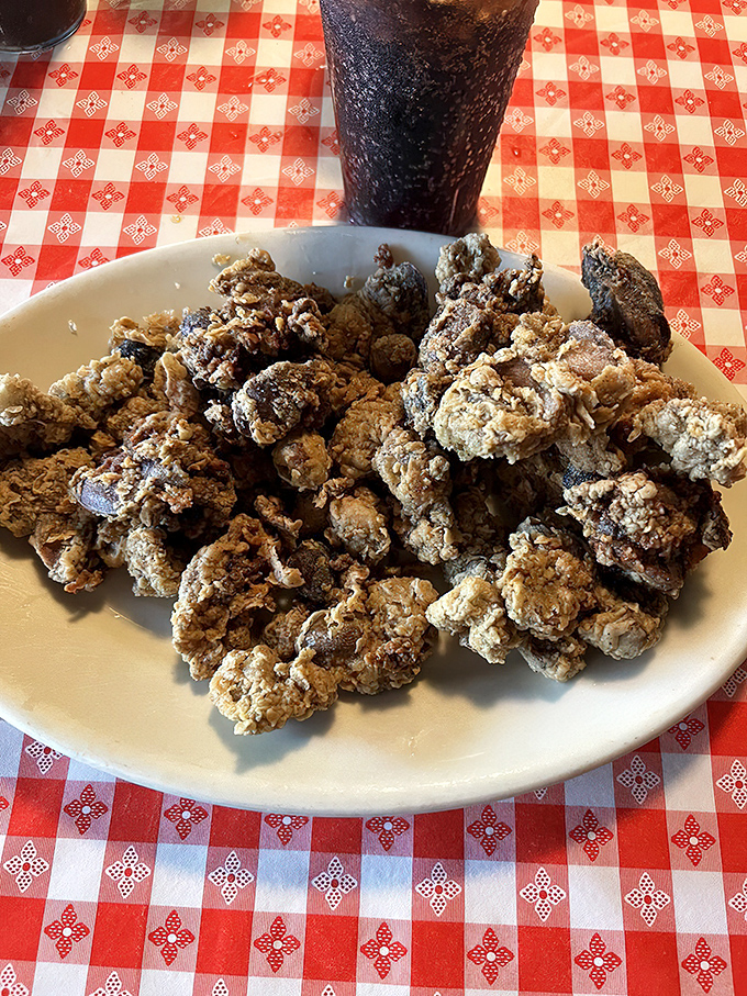 Crispy, craggy chicken livers and gizzards&mdash;the parts most restaurants discard become treasures in the hands of Stroud's kitchen magicians.