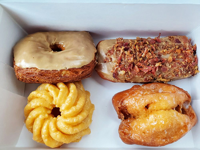 The bacon maple masterpiece makes a compelling case that breakfast foods should always overlap. Sweet meets savory in this morning miracle.