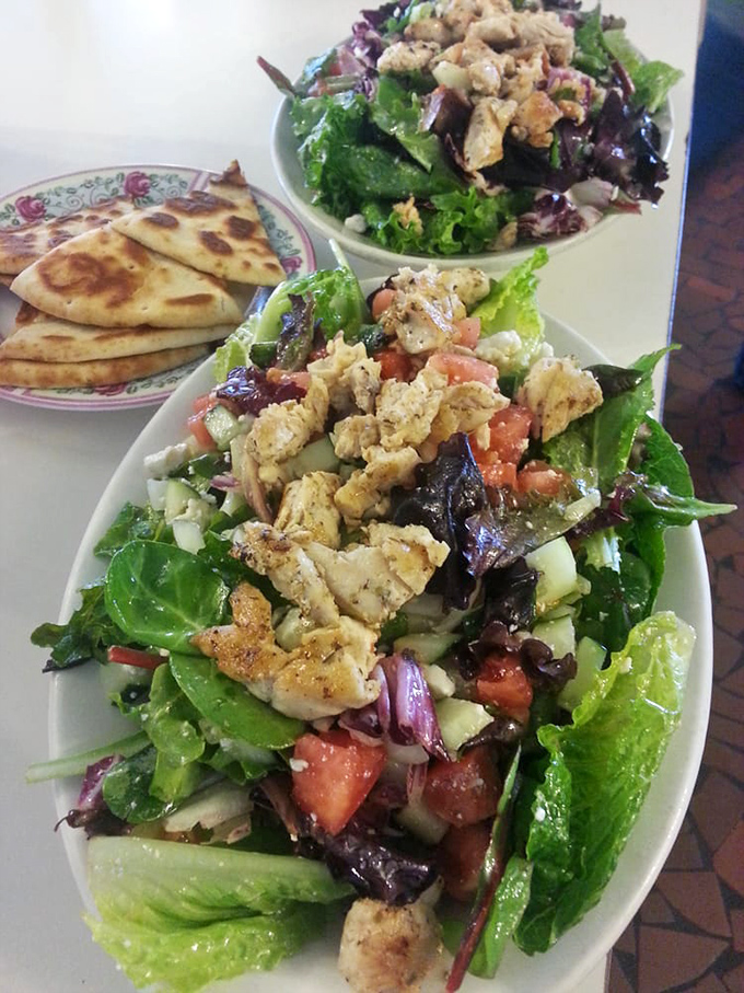 Proof that Southern restaurants can do salads too&mdash;fresh greens topped with seasoned chicken that didn't sacrifice flavor for healthiness.