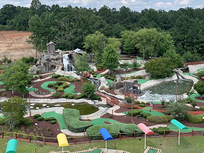 Mini-golf at Fun Spot takes landscaping to fantastical heights with waterfalls, perfectly manicured greens, and enough challenges to humble the most confident putters.