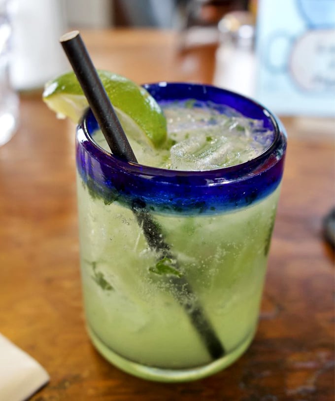 This isn't just a mojito&mdash;it's summer in a blue-rimmed glass. The lime and mint practically high-five each other while the tequila does its magic.