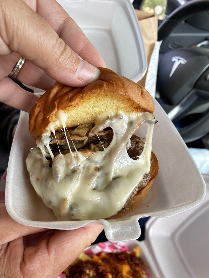 The mushroom Swiss burger demonstrates what happens when melted cheese reaches its full potential&mdash;a sight that would make even Wisconsin dairy farmers weep with pride.
