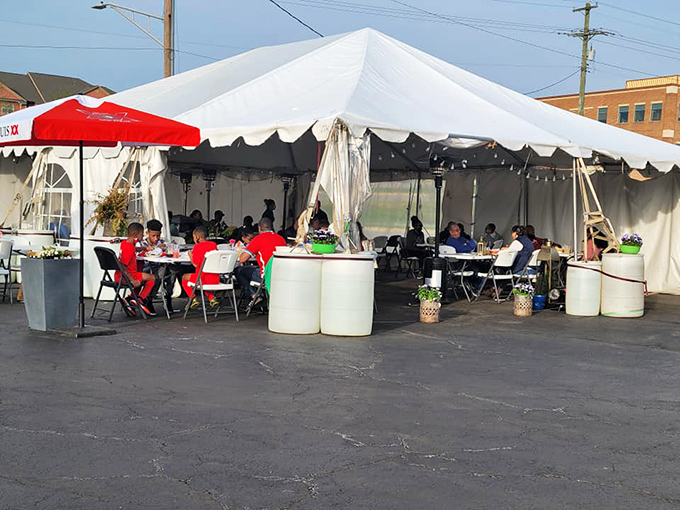 When Maryland weather cooperates, the outdoor tent becomes an impromptu fiesta space. Al fresco dining makes every taco taste 20% better&mdash;that's just science.