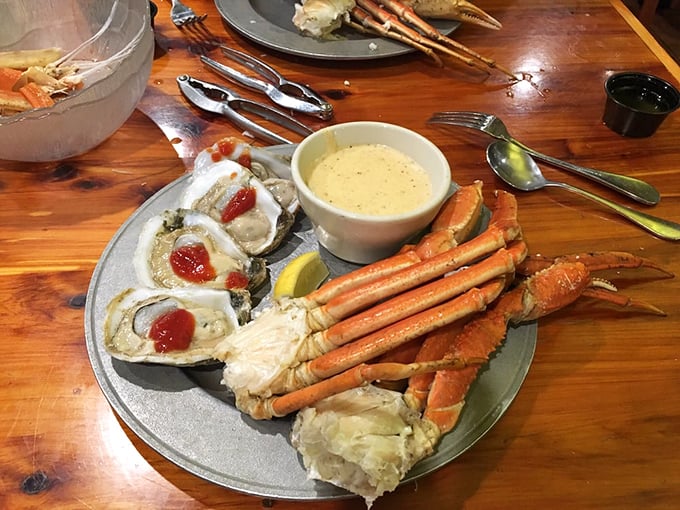 Oysters and crab legs &ndash; the dynamic duo of the sea, served with drawn butter and lemon that make taste buds stand at attention.