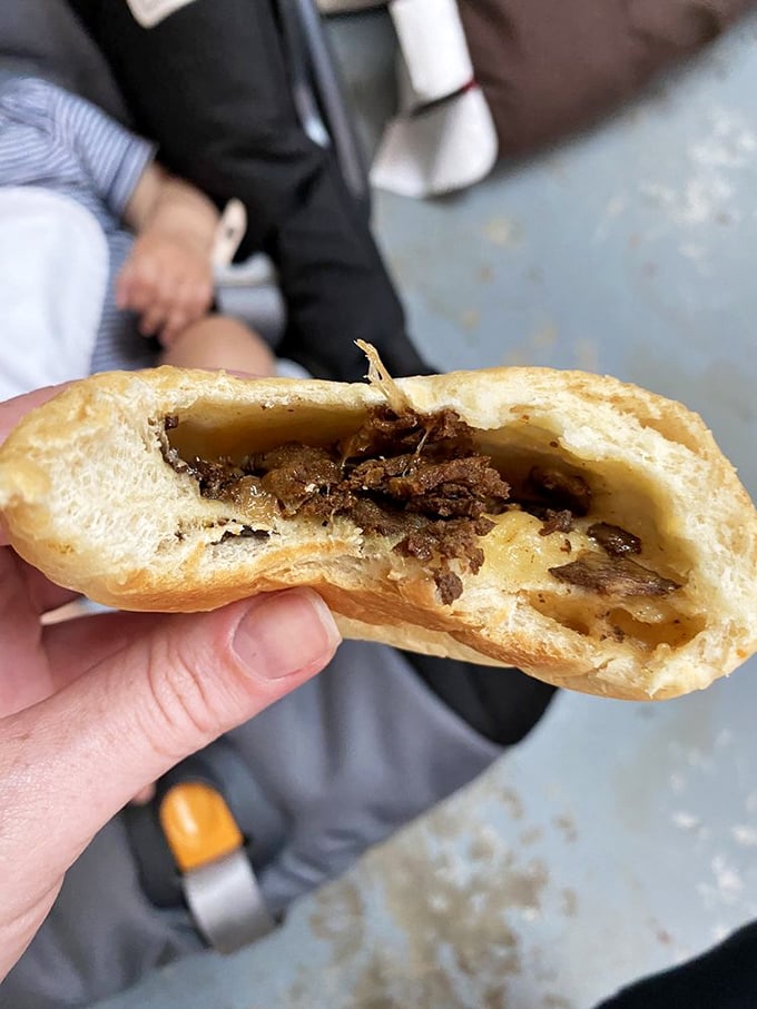 Philly cheesesteak meets Czech pastry tradition. This cultural mashup deserves its own peace treaty and national holiday.
