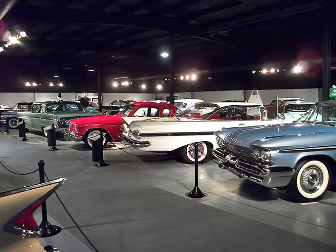The post-war collection showcases Detroit's golden era, when bigger was better and chrome was considered a basic food group.