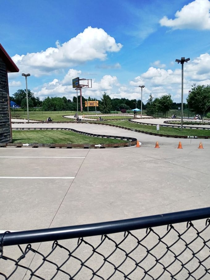 The go-kart track awaits its next speed demons. That first corner separates the cautious from those who watched too much Fast & Furious.