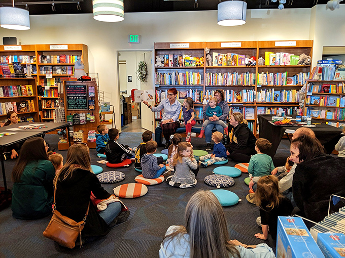 Workshop tables transform the bookstore into a community hub where creativity flows as freely as ideas among fellow book lovers.