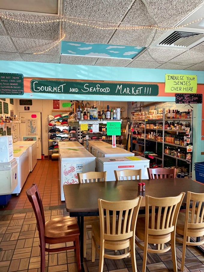 Part market, part dining room, all treasure trove. The "Indulge Your Senses" sign isn't a suggestion&mdash;it's the only reasonable course of action here.