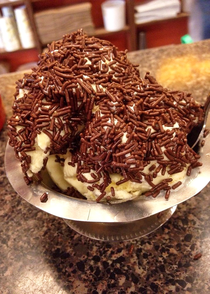 Sprinkles aren't just decoration, they're tiny confetti celebrating this ice cream's acceptance into the Dessert Hall of Fame.