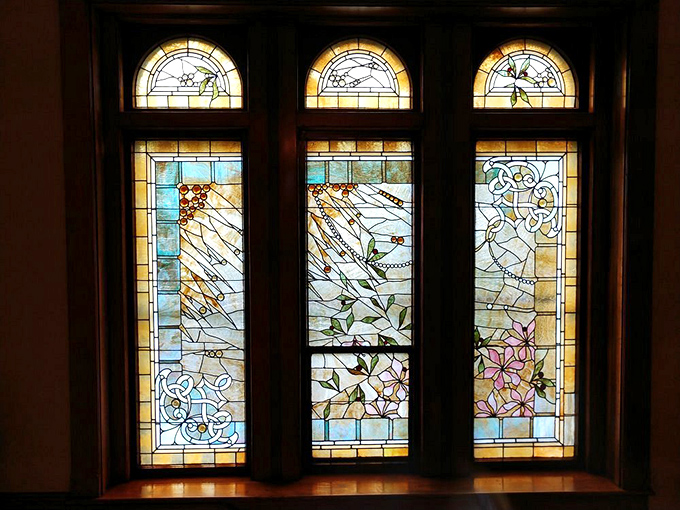 Stained glass that transforms ordinary sunlight into an extraordinary light show. Each panel is like a sunset you can enjoy regardless of weather.