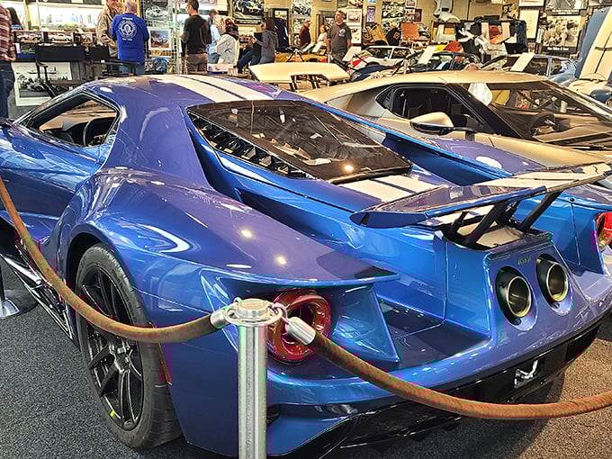 This blue supercar looks fast even standing still &ndash; the automotive equivalent of wearing running shoes with a tuxedo.