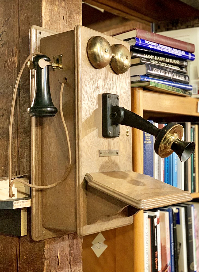 Before smartphones, this was how bookstores communicated. This vintage wall phone has probably summoned many a special order.