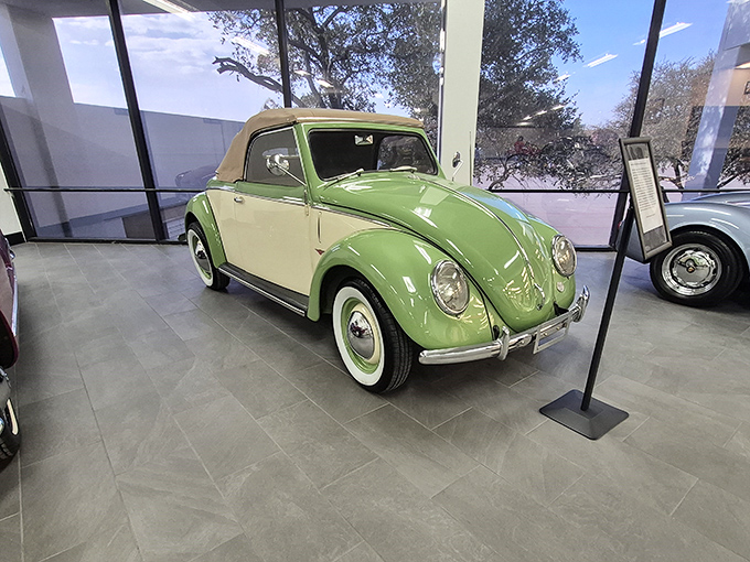 The iconic Volkswagen Beetle in spring green reminds us why some designs become timeless. This "people's car" still makes everyone smile decades after its creation.