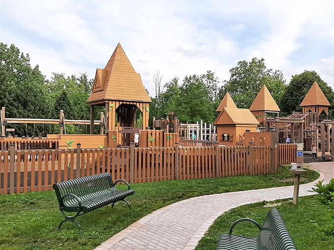 Wildwood Park's wooden castle playground proves Granville takes fun as seriously as preservation. Where imagination runs wild under watchful parental eyes.