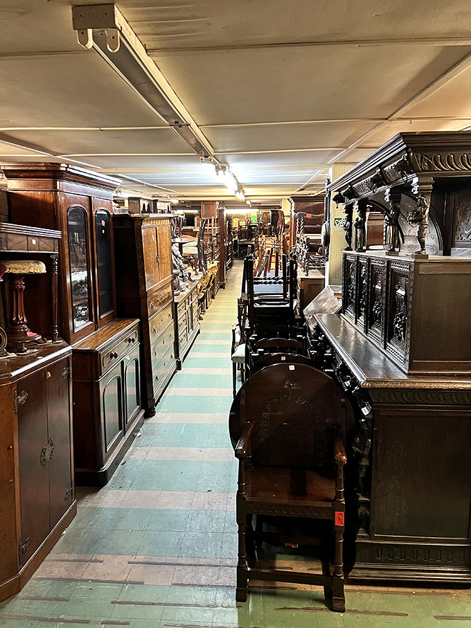 The never-ending corridor of possibility. This furniture tunnel vision is what antique dreams and sore walking feet are made of.