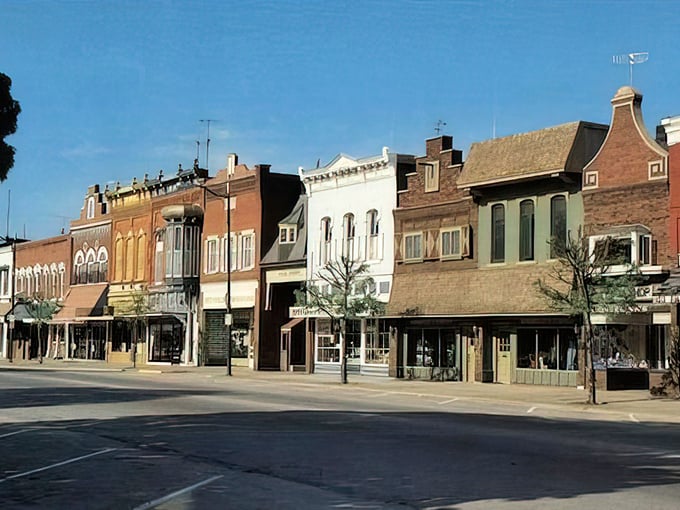 Pella's storefronts maintain their Dutch character without a hint of theme-park fakery. Even the lampposts look like they're speaking with an accent.