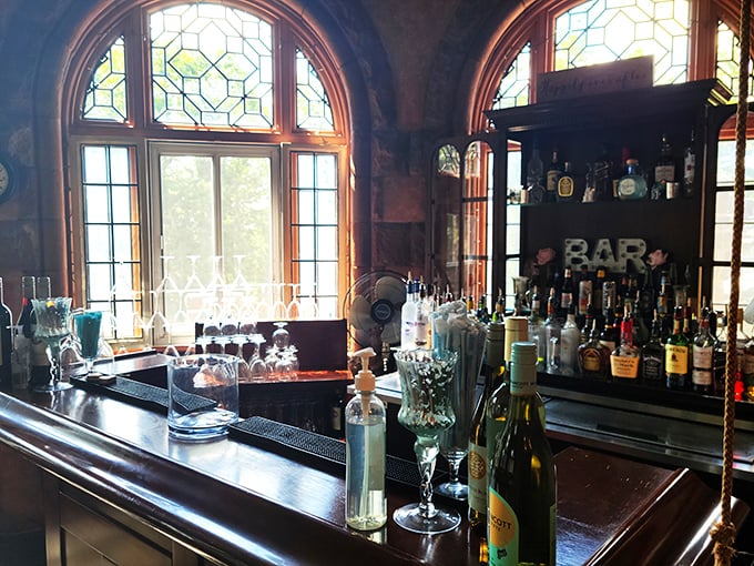 Even medieval royalty needed to unwind sometimes. This elegant bar area brings modern comforts to the castle's historic ambiance.