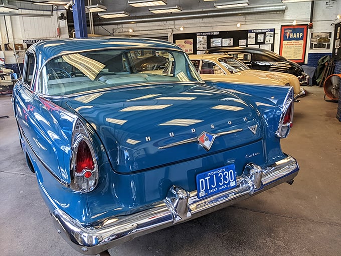 The azure elegance of this 1955 Packard Clipper represents an era when American cars weren't just built &ndash; they were crafted with the pride of a nation.