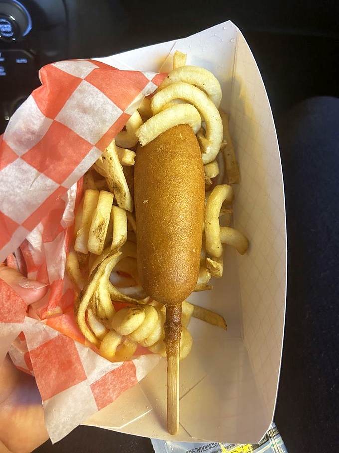 The corn dog&mdash;America's contribution to food-on-a-stick technology. A portable piece of nostalgia that tastes exactly like summer vacation feels.