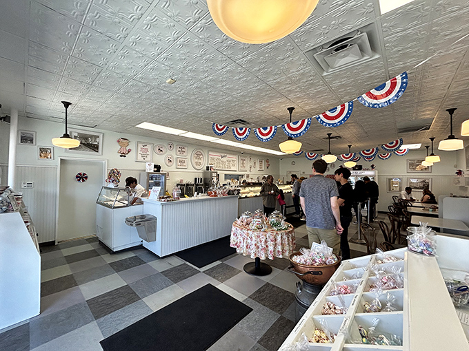 At the counter, the anticipation is palpable as customers contemplate life's most important question: one scoop or two? 