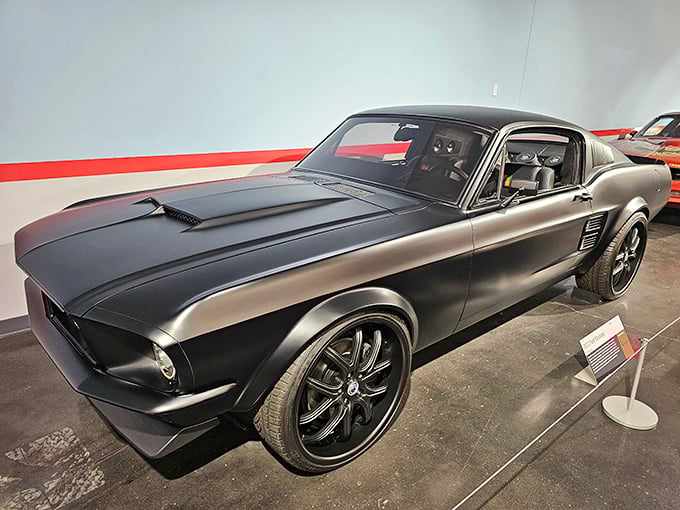 Muscle car meets modern engineering in this customized Mustang. Detroit's classic silhouette reimagined with enough horsepower to rearrange your internal organs.