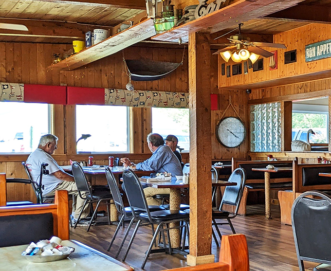 Where strangers become friends over coffee and pie. These gentlemen probably have boating stories that would make Hemingway jealous.
