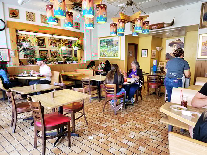 Where strangers become neighbors over plates of huevos rancheros. The Frontier's dining room is Albuquerque's true community center.