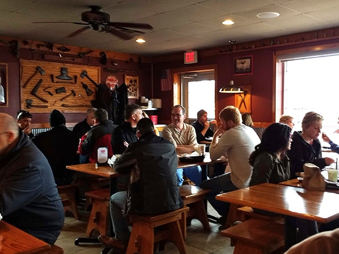 A full house at Jimmy Jack's&mdash;where strangers become temporary family, united by the universal language of "mmm" and "pass the sauce."