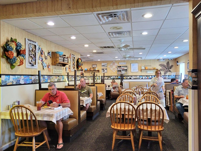 Regulars and first-timers share the same space, united by the universal language of "mmm" and "you've got to try this."