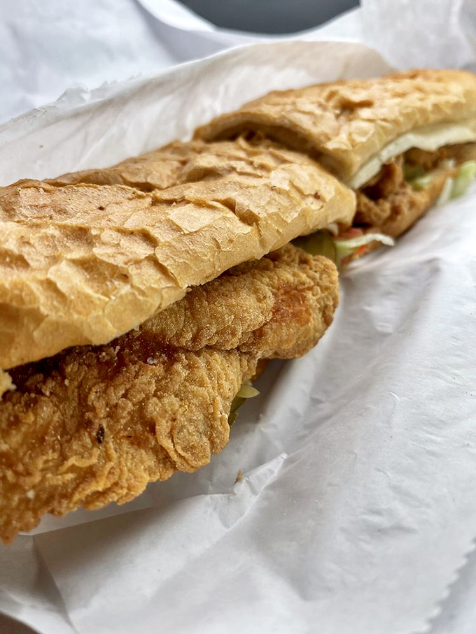 The fish po'boy doesn't need fancy aioli or artisanal bread&mdash;just perfectly fried fish, fresh toppings, and bread that knows its supporting role.