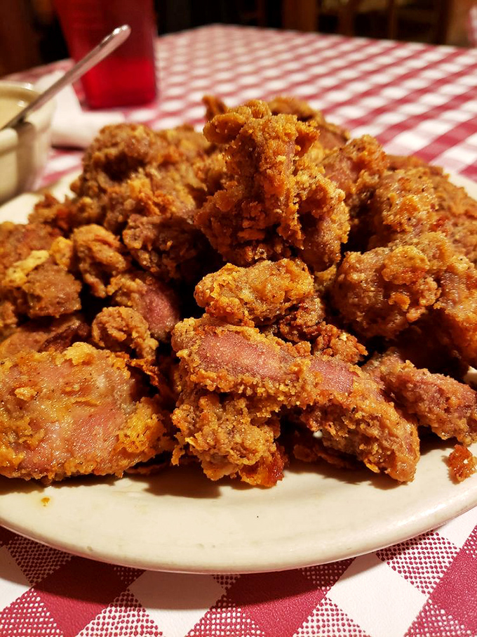 This mountain of golden-fried goodness isn't just food&mdash;it's a testament to using every part of the bird. Crispy, savory, and unapologetically indulgent.