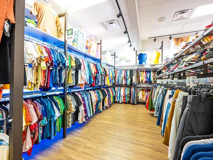 Men's clothing gets the respect it deserves with dedicated sections and displays that make building a wardrobe feel less like a chore and more like a victory.