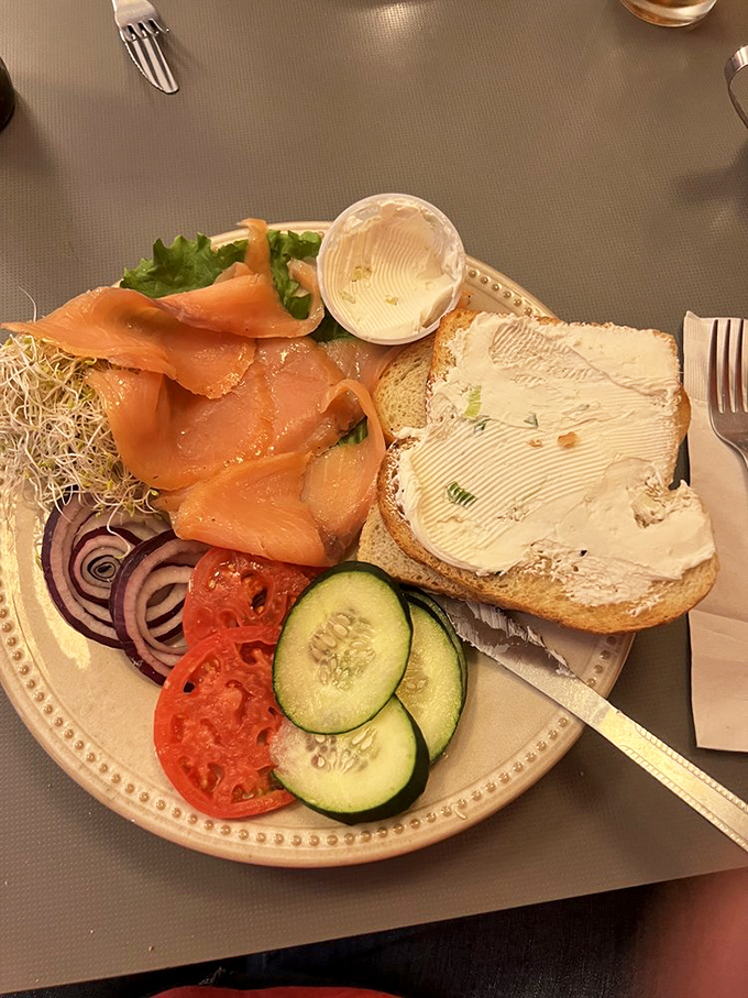 Lox and bagels &ndash; the breakfast of champions who appreciate the finer things. That salmon is sliced so thin, it practically melts on the plate.
