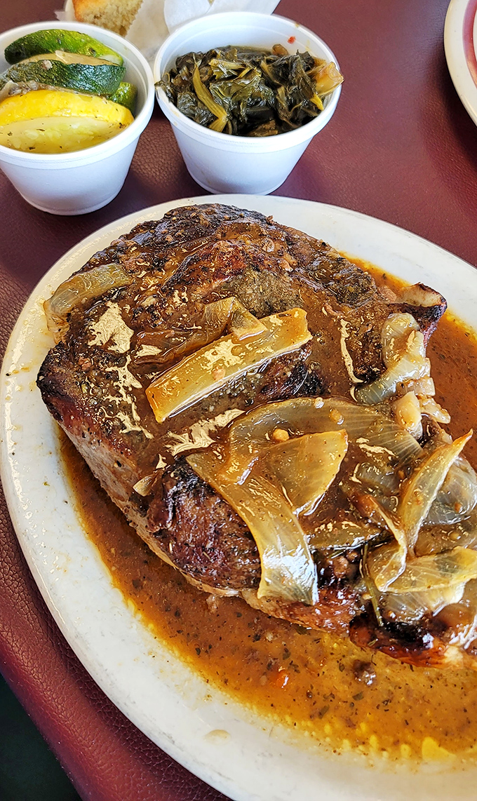 This smothered steak with caramelized onions isn't just a meal&mdash;it's a life event. The gravy alone deserves its own fan club.