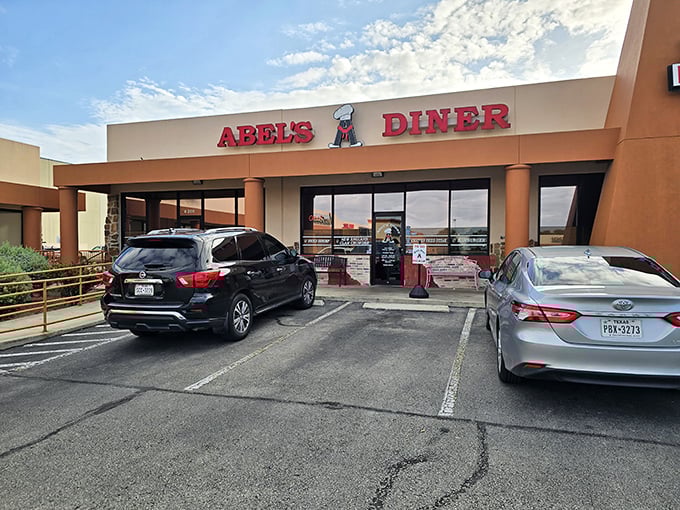 Abel's Diner might look unassuming in this strip mall, but so does that mild-mannered reporter who turns out to be Superman.