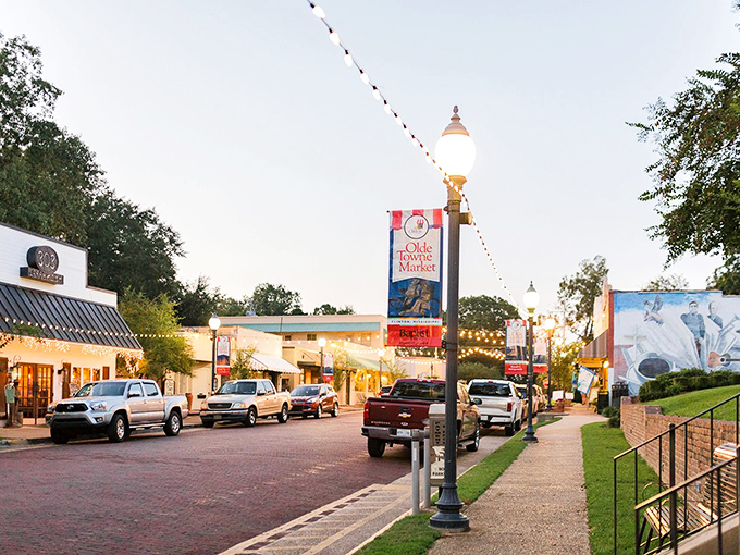 Clinton's charming downtown glows at dusk, inviting evening strolls that cost nothing but deliver priceless small-town ambiance.