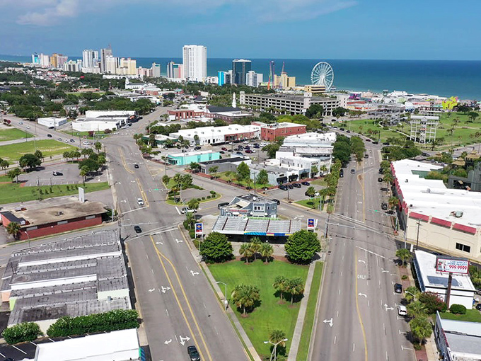 Myrtle Beach's skyline stretches toward the Atlantic horizon. Somewhere in that view is a perfect beach chair with your name on it!