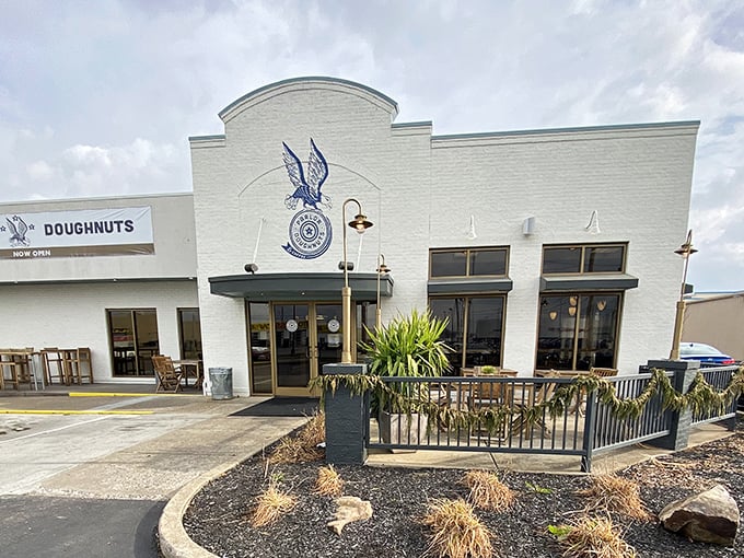 Parlor Doughnuts exterior: Sleek, modern, and impossibly delicious. Like if Apple designed donuts instead of phones.