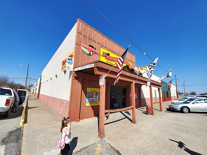 The Hitch n Post's western-style entrance sets the tone for this charming small-town market. John Wayne would approve!