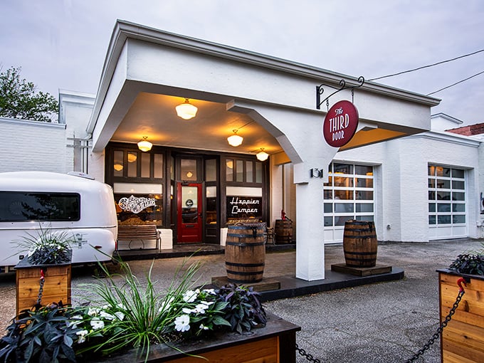 Time-travel portal disguised as a restaurant! This vintage gas station pumps out cocktails instead of petroleum.