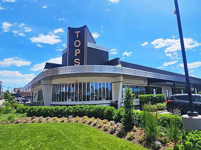 Tops Diner's sleek, modern lines and landscaped entrance aren't just pretty &ndash; they're the gateway to some of New Jersey's most celebrated breakfast plates.