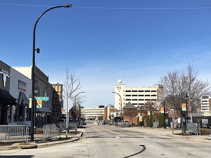 Downtown architecture mixing old and new like a perfect recipe for community charm and progress. 