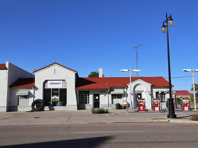 This vintage gas station in Dighton reminds us of simpler times when attendants pumped your gas and checked your oil.