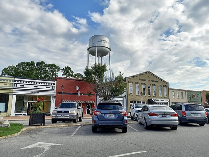 Eatonton's water tower stands sentinel over a town where neighbors still borrow cups of sugar and return casserole dishes.