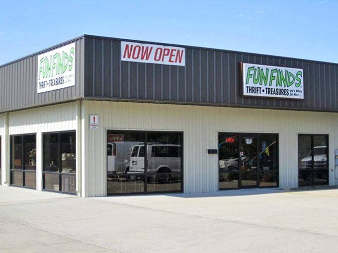 "NOW OPEN" might be the understatement of the year. This unassuming building houses thrifting adventures waiting to happen!