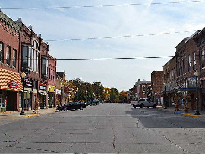 The courthouse stands sentinel over Hampton's main street, where brick buildings have witnessed generations of small-town life.