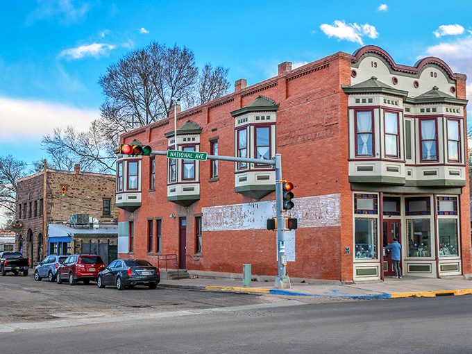 The red brick buildings of Las Vegas, NM stand as colorful sentinels of a town that values its history and neighbors.
